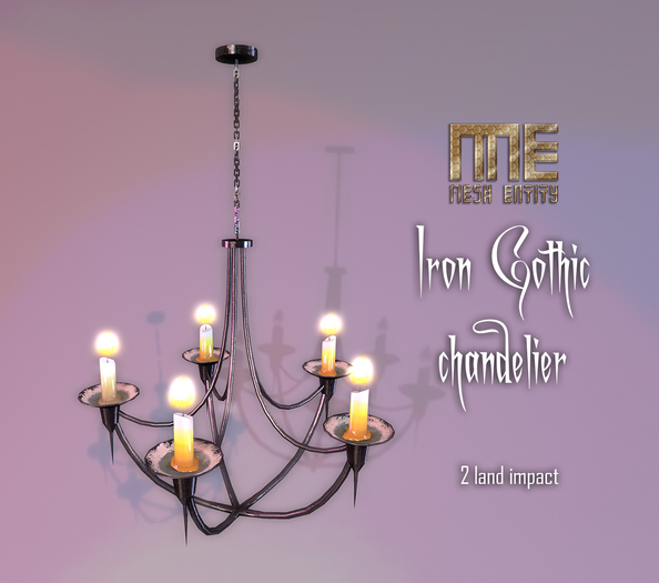 Second Life Marketplace - Mesh Entity: Iron Gothic Chandelier